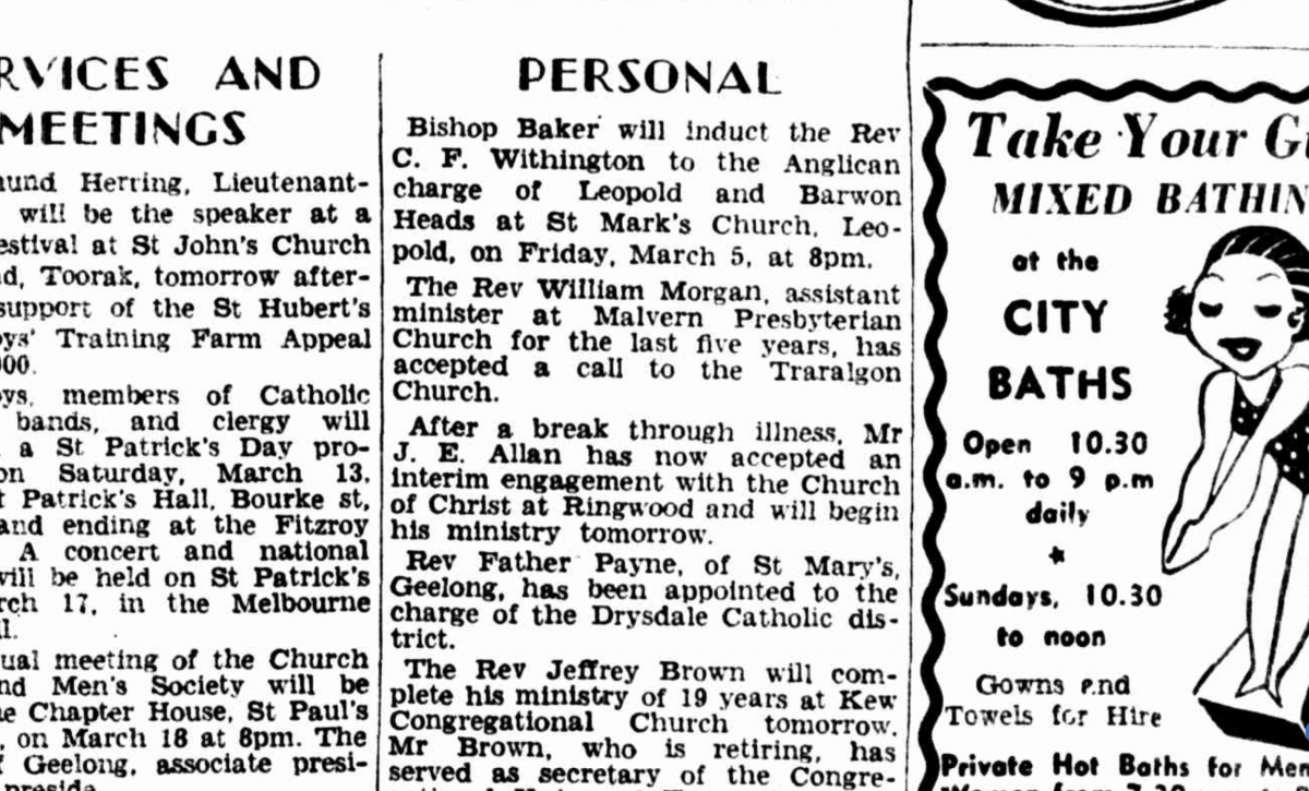 Centenarian profile for Rev Bill Morgan • The 100 Project